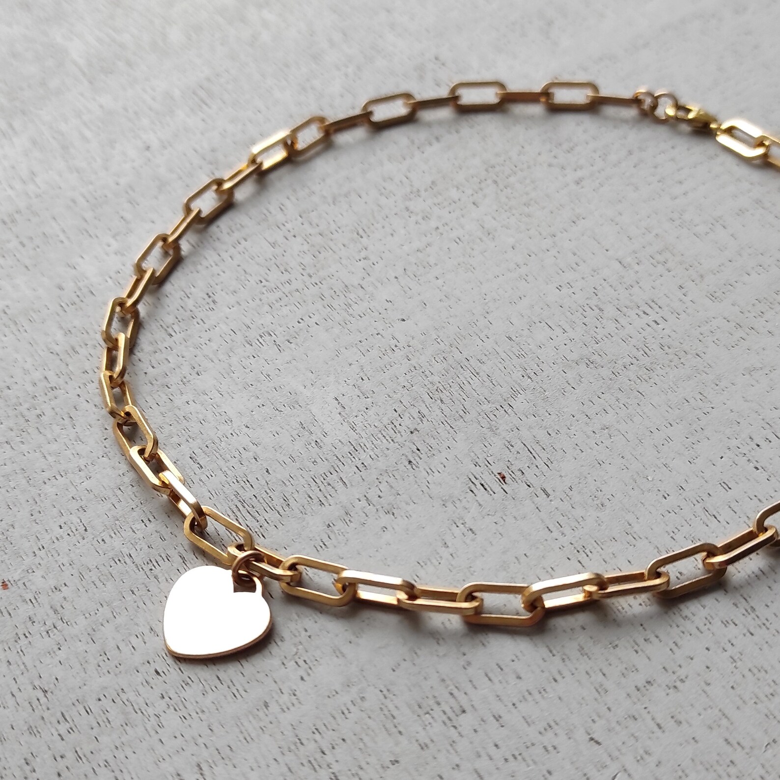 Heart Chain Necklace - Link Chain Necklace - Necklace for Couples ...