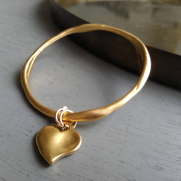 Gold Charm Bangle - Etsy