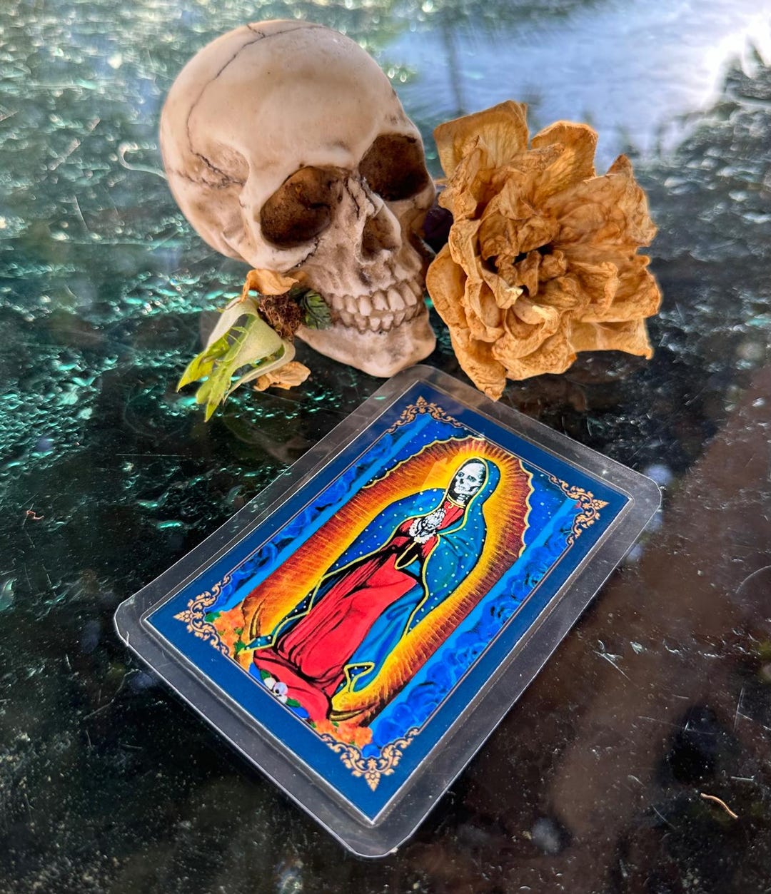 Santa Muerte Prayer Card Our Lady of Holy Death Pagan Original Painting ...
