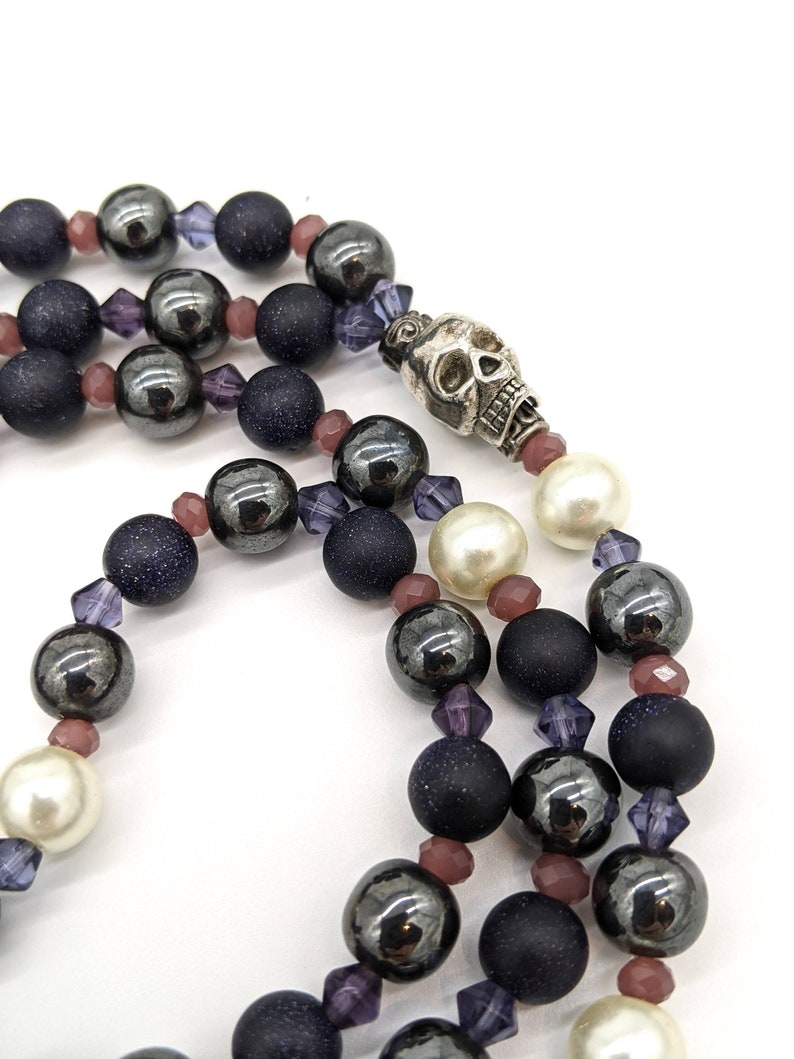 Santa Muerte Holy Death Handmade Gemstone Rosary Pendant, Made With ...