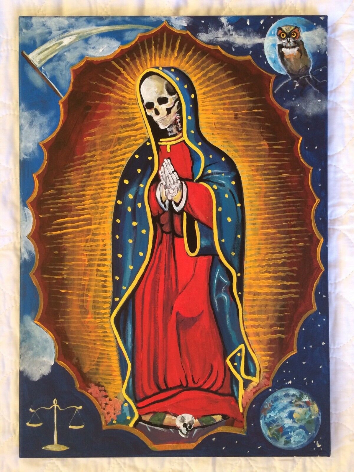 Acrylic La Santa Muerte Original Signed Painting By Generoso Napoliello ...