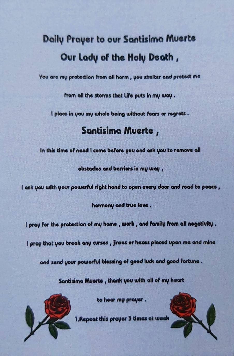 Santa Muerte - Our Lady of Holy Death Pagan Prayer Card + Palo Santo ...
