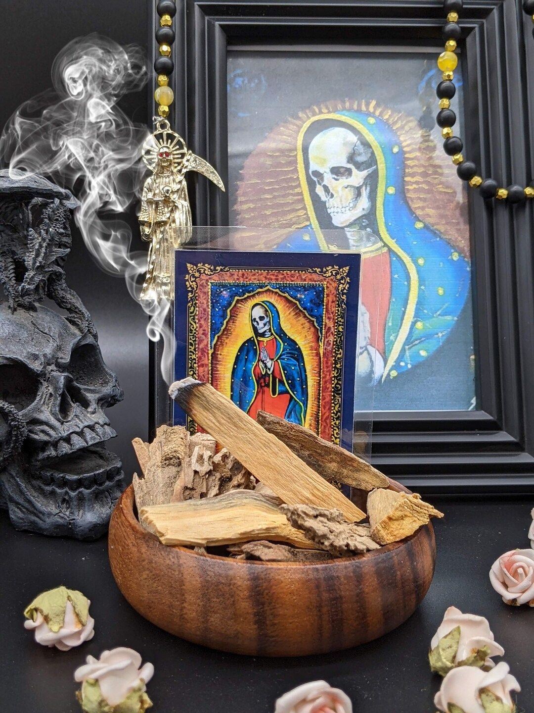 Santa Muerte - Our Lady of Holy Death Pagan Prayer Card + Palo Santo ...