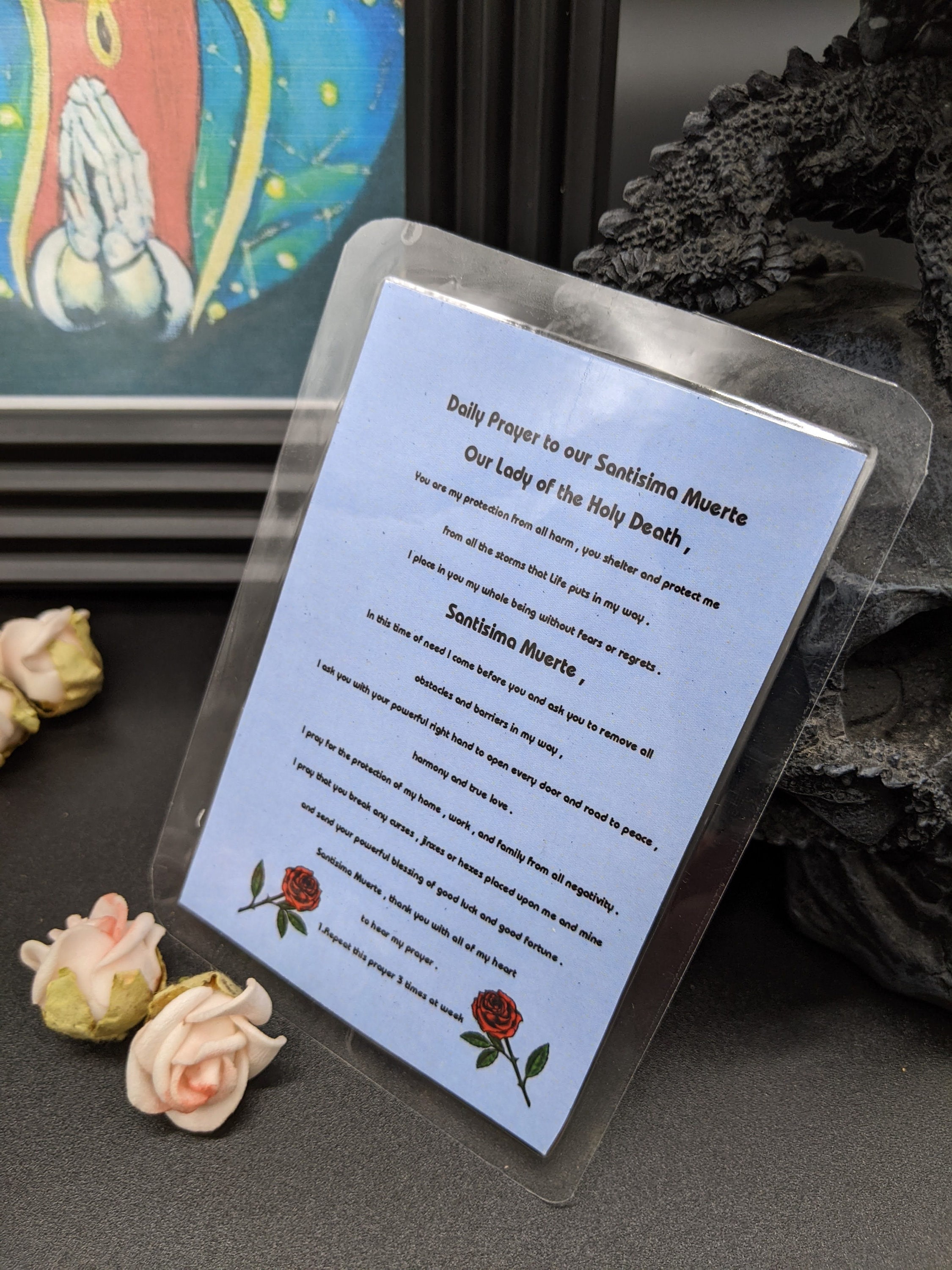 Santa Muerte - Our Lady of Holy Death Pagan Prayer Card + Palo Santo ...