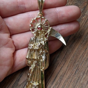 Santa Muerte Pendant. La Muerte Grim Reaper, Death, Skull, Folk ...