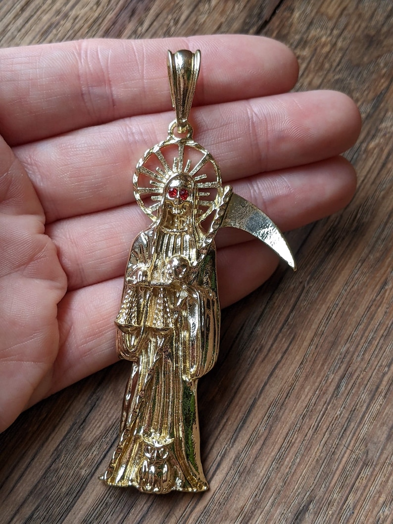 Santa Muerte Pendant. La Muerte Grim Reaper Death Skull - Etsy