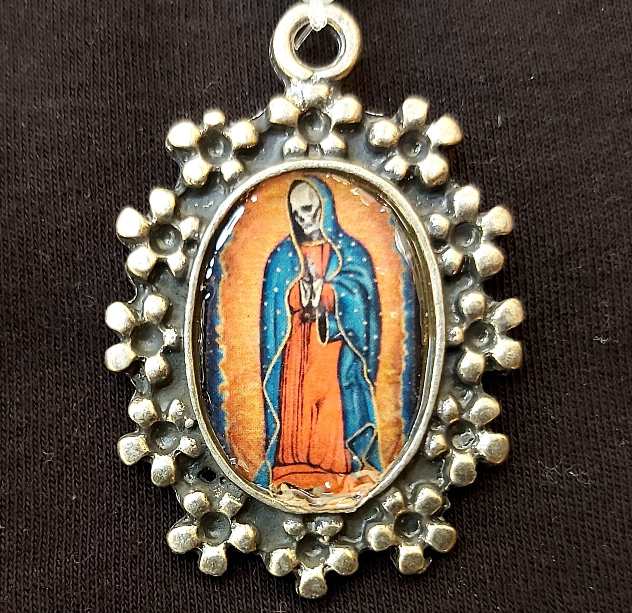 Santa Muerte Holy Death Handmade Gemstone Rosary Pendant Made - Etsy