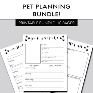 Pet Binder, Pet Care Information Pdf Instant Download, Dog Printables ...