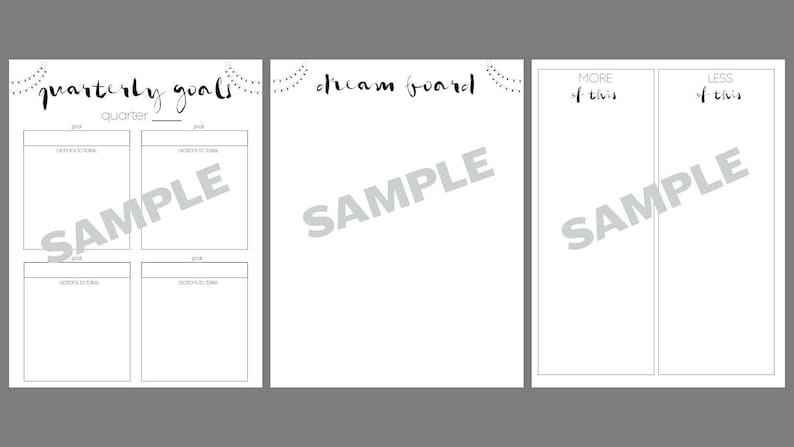 New Years Resolution Printable Bundle 2019 Goal Setting - Etsy