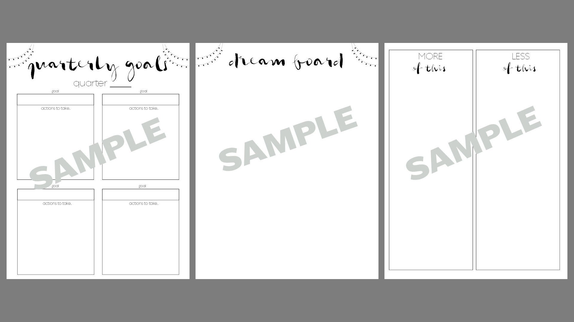 New Years Resolution Printable Bundle 2019 Goal Setting - Etsy