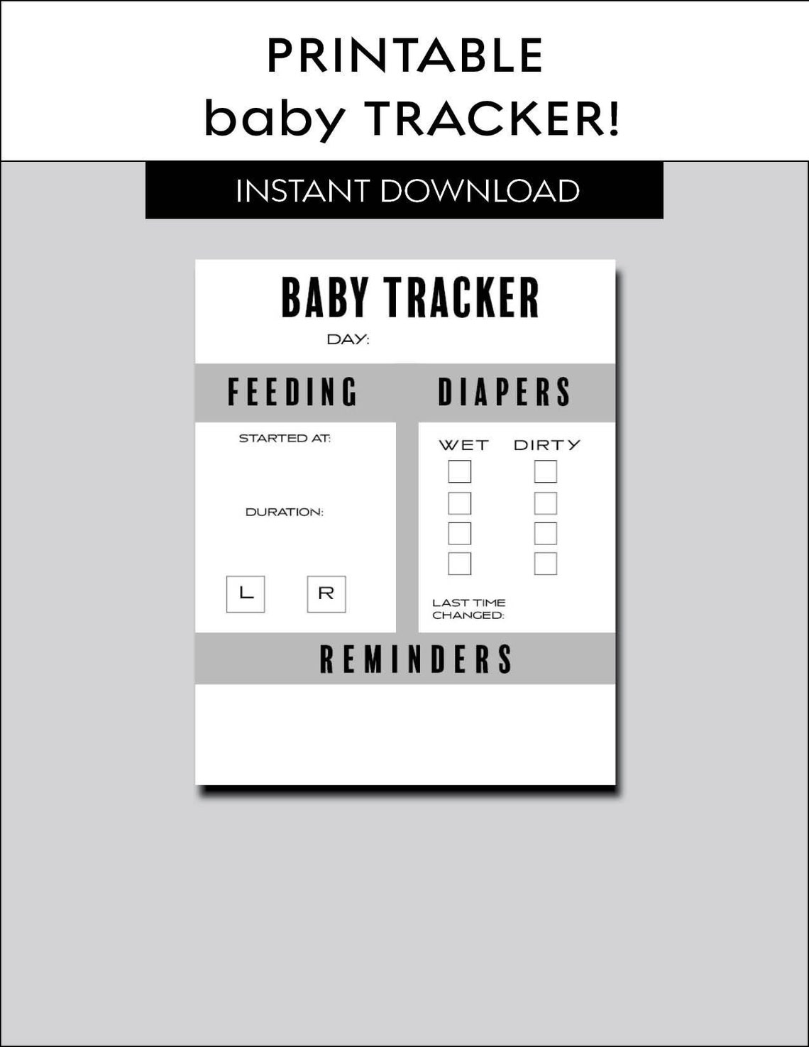 Baby Routine Tracker Infant Feeding and Diaper Tracker Pdf Instant ...