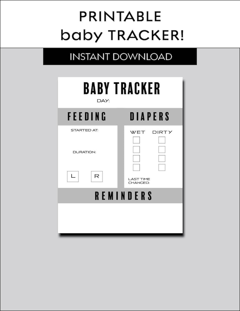Baby Routine Tracker Infant Feeding and Diaper Tracker Pdf Instant ...