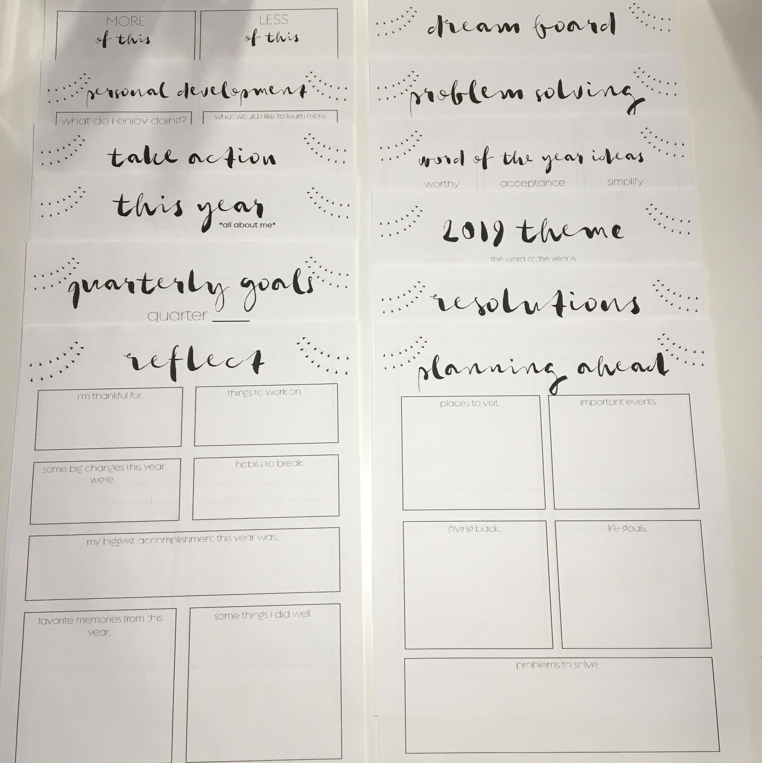 New Years Resolution Printable Bundle 2019 Goal Setting - Etsy