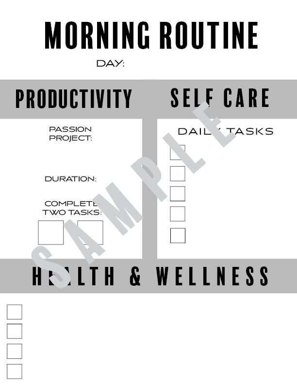 Morning Routine Printable, Daily Tasks Pdf, Instant Download Morning ...