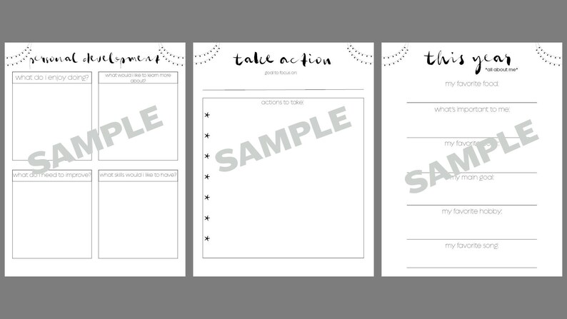 New Years Resolution Printable Bundle 2019 Goal Setting - Etsy