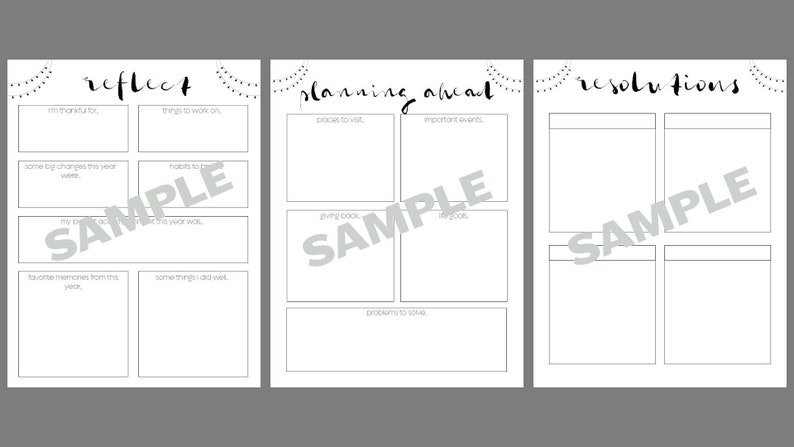 New Years Resolution Printable Bundle 2019 Goal Setting - Etsy