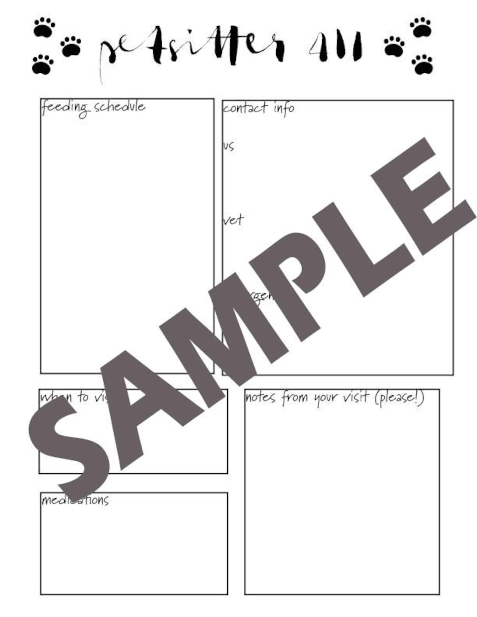 Pet Binder, Pet Care Information Pdf Instant Download, Dog Printables ...