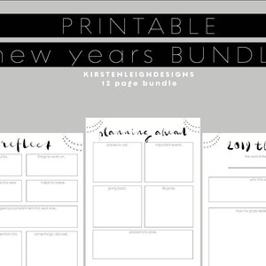 New Years Resolution Printable Bundle 2019 Goal Setting Planning PDF - Etsy