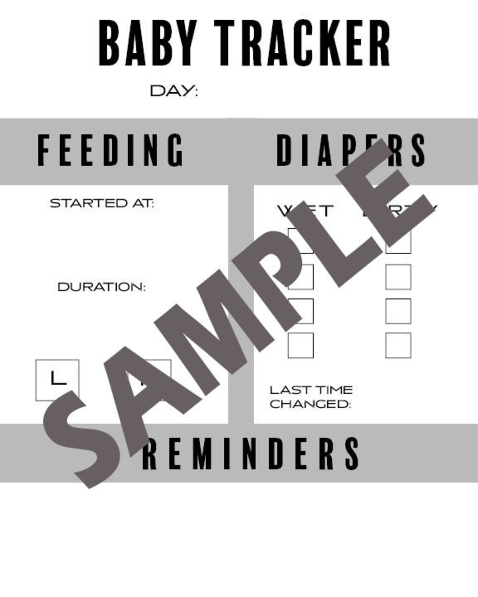 Baby Routine Tracker Infant Feeding and Diaper Tracker Pdf Instant ...