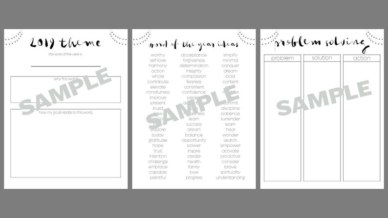 New Years Resolution Printable Bundle 2019 Goal Setting - Etsy