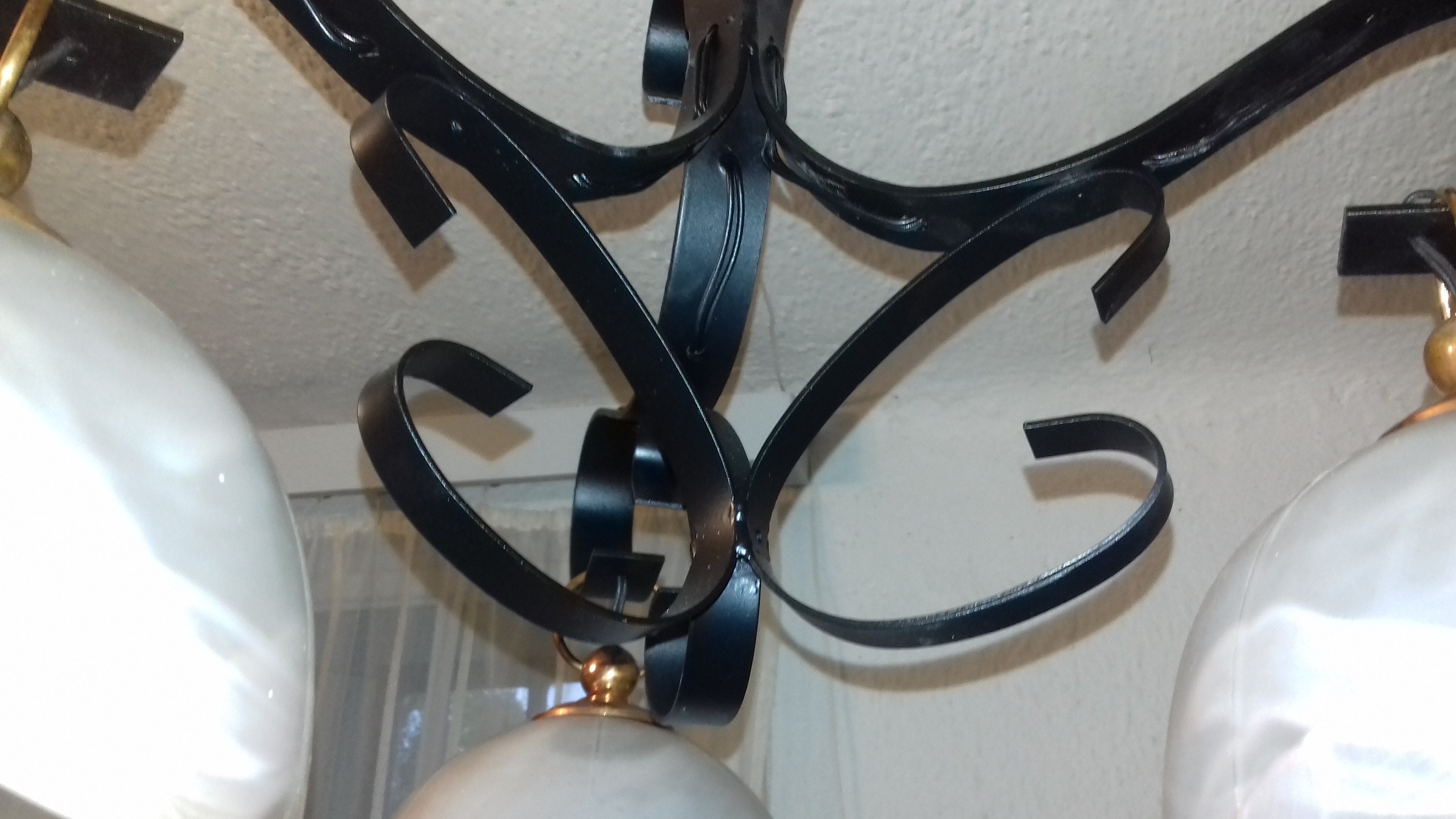 Wrought Iron Lamp, Wrought Iron Ceiling Lamp, Floral Design Ceiling ...