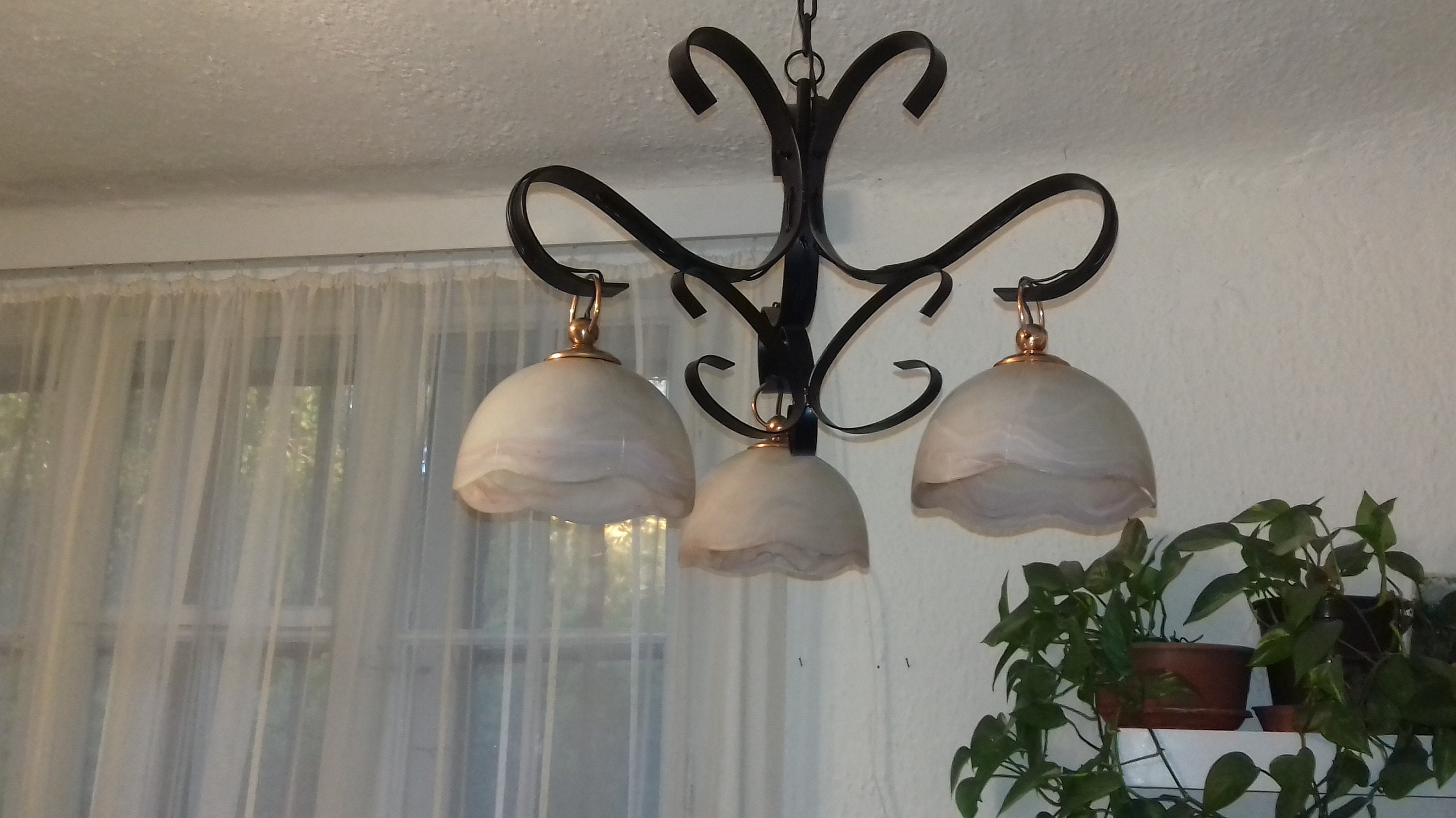 Wrought Iron Lamp, Wrought Iron Ceiling Lamp, Floral Design Ceiling ...