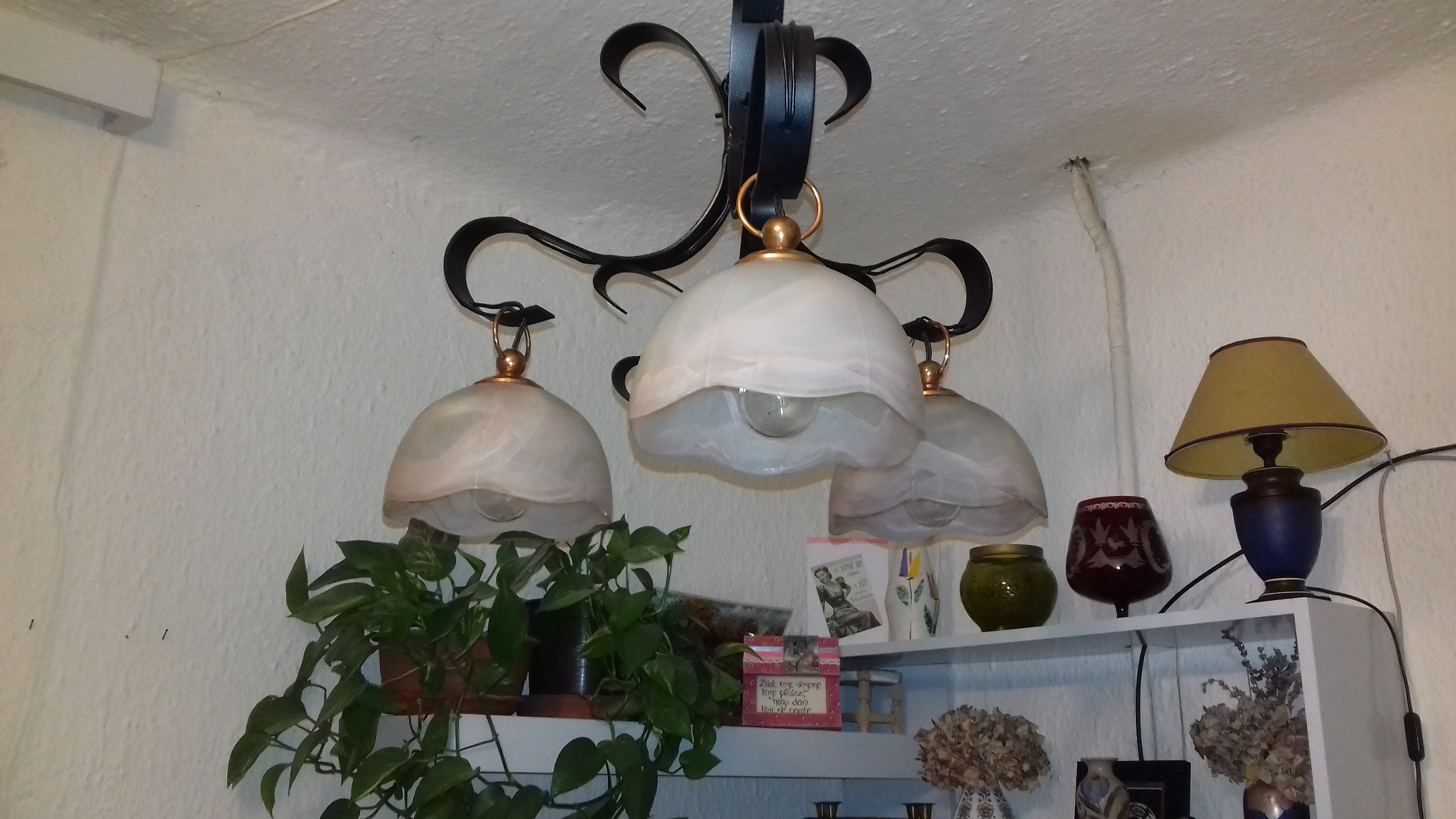 Wrought Iron Lamp, Wrought Iron Ceiling Lamp, Floral Design Ceiling ...