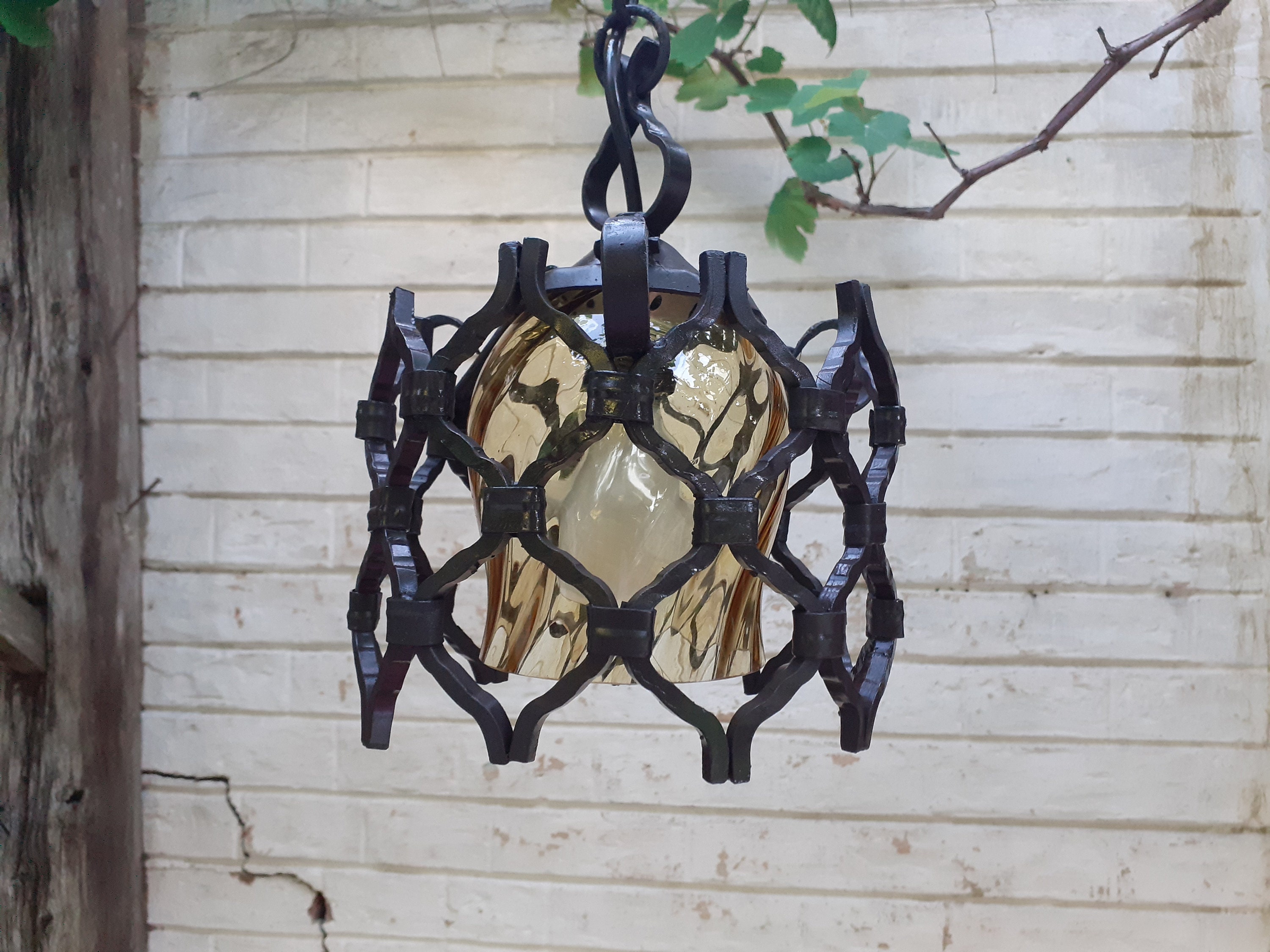 Wrought Iron Lamp, Wrought Iron Ceiling Lamp, Bent Grilles Design ...