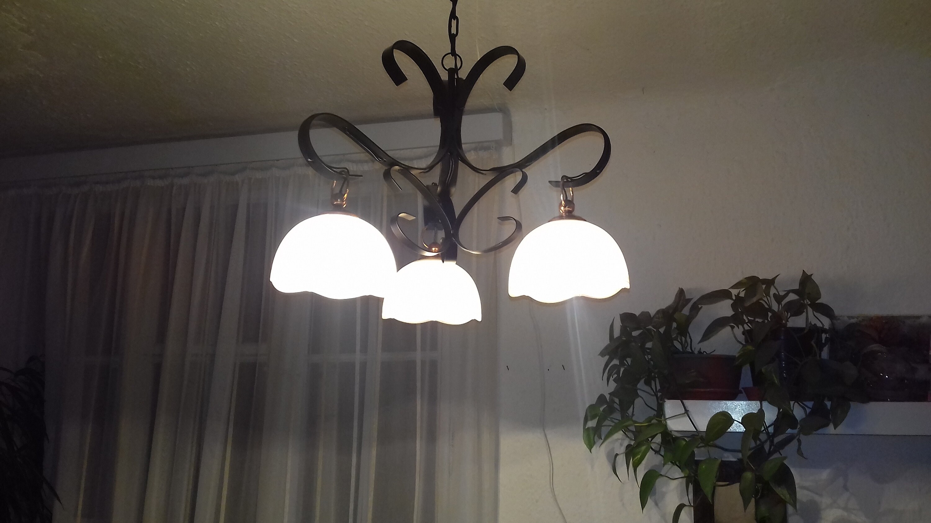 Wrought Iron Lamp, Wrought Iron Ceiling Lamp, Floral Design Ceiling ...
