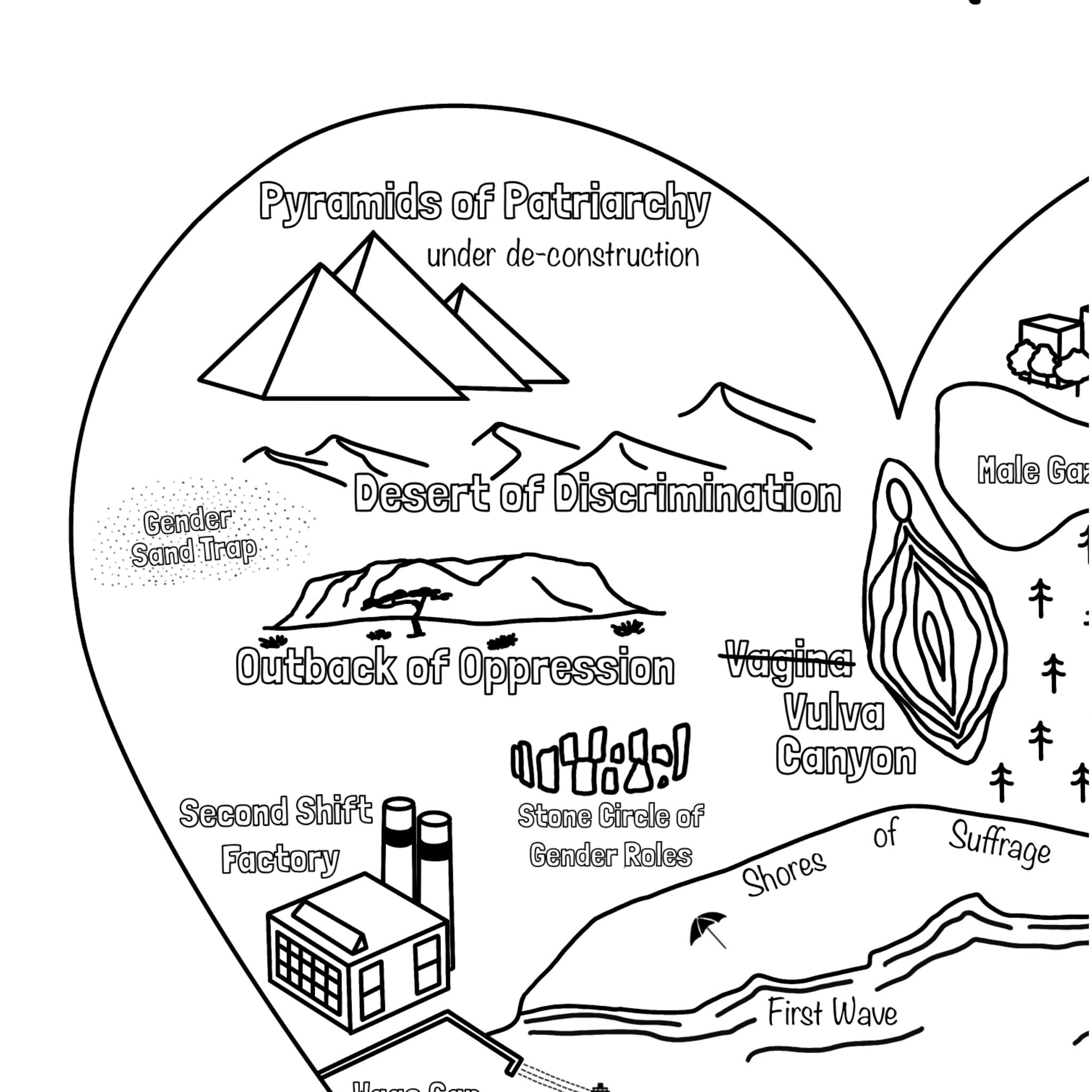 Map of the Feminist Heart // Feminism // City of Equality // - Etsy ...