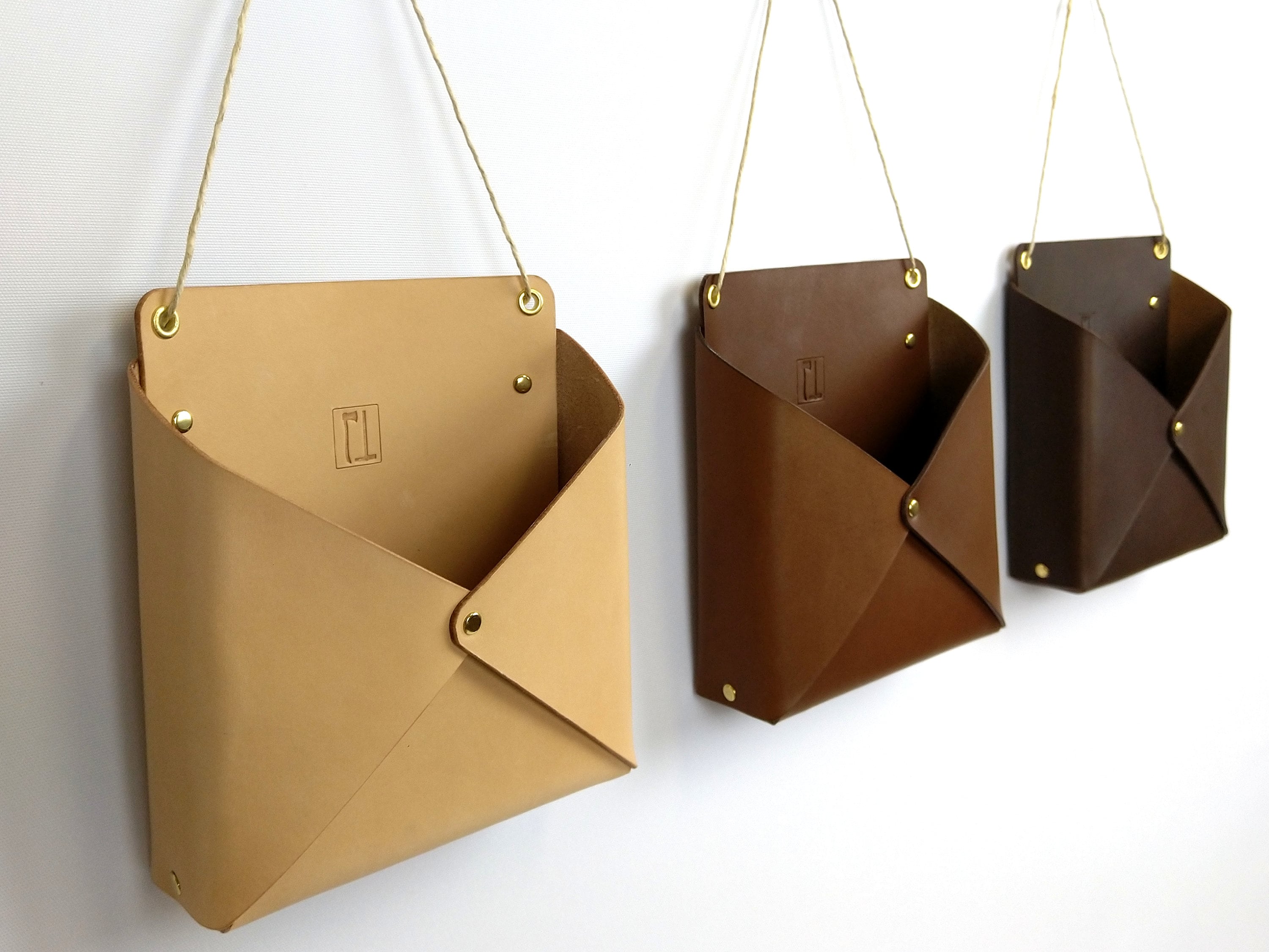 Leather Wall Pocket \ Mail Caddy - Envelope Style - Etsy