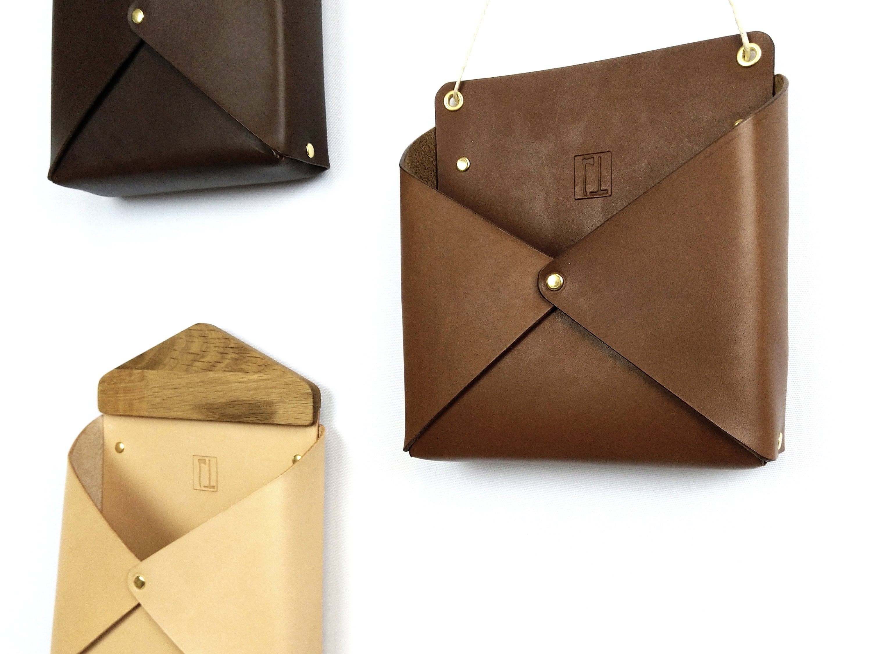 Leather Wall Pocket \ Mail Caddy - Envelope Style - Etsy