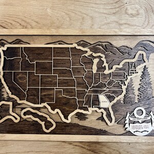 United States Wooden Map Gift, 50 States Map, US Wooden Wall Map ...