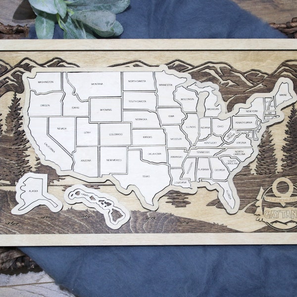 Wooden Map - Etsy