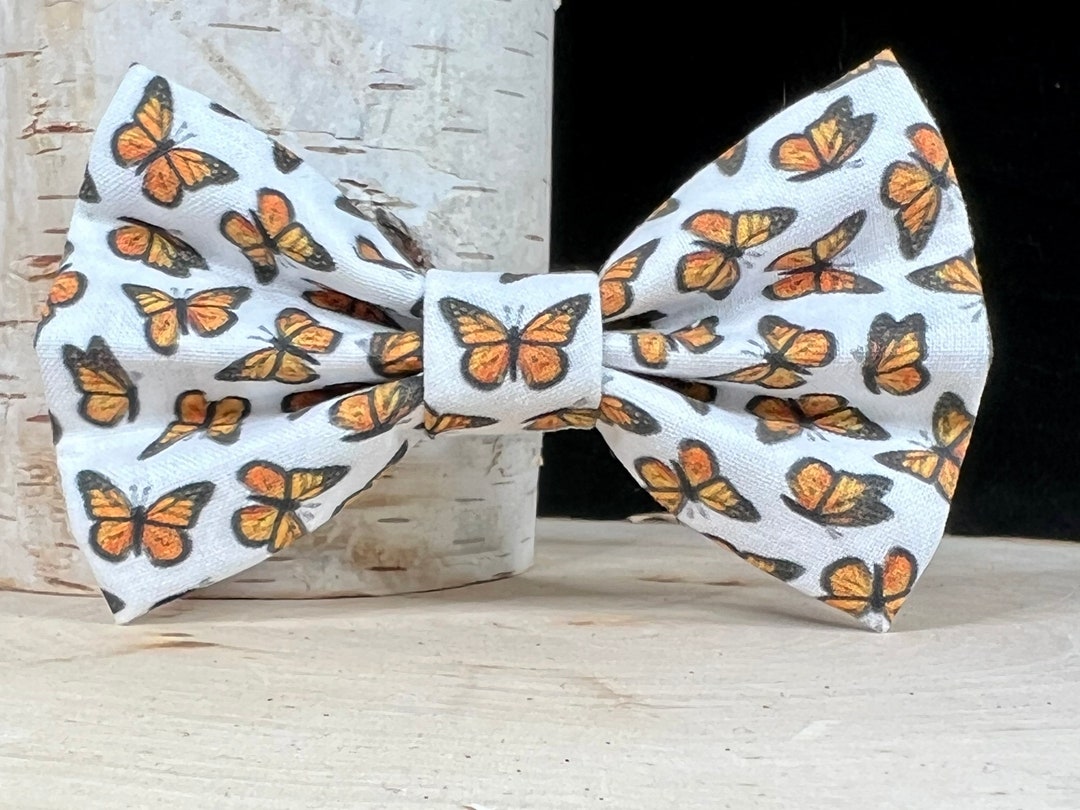 Monarch Butterflies Dog Bow Tie Cat Bow Tie Dog Bowtie Summer Dog Bow ...