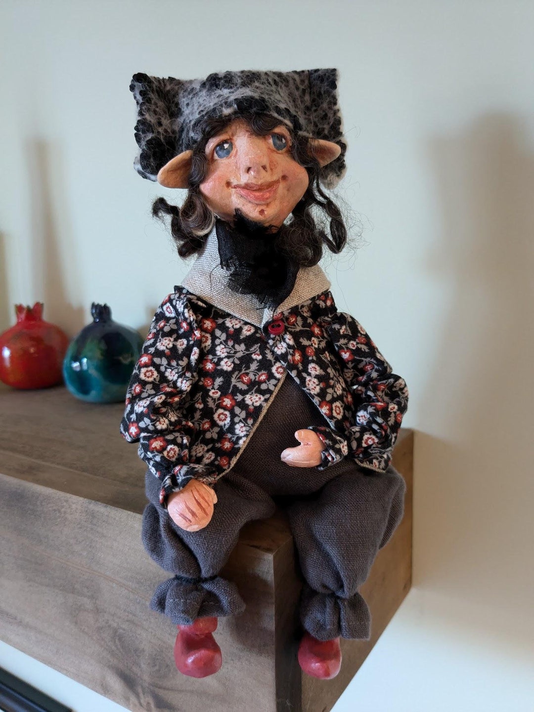 Elf Art Doll Bookshelf Elf Handmade Fine Art Doll Fantasy Doll ...