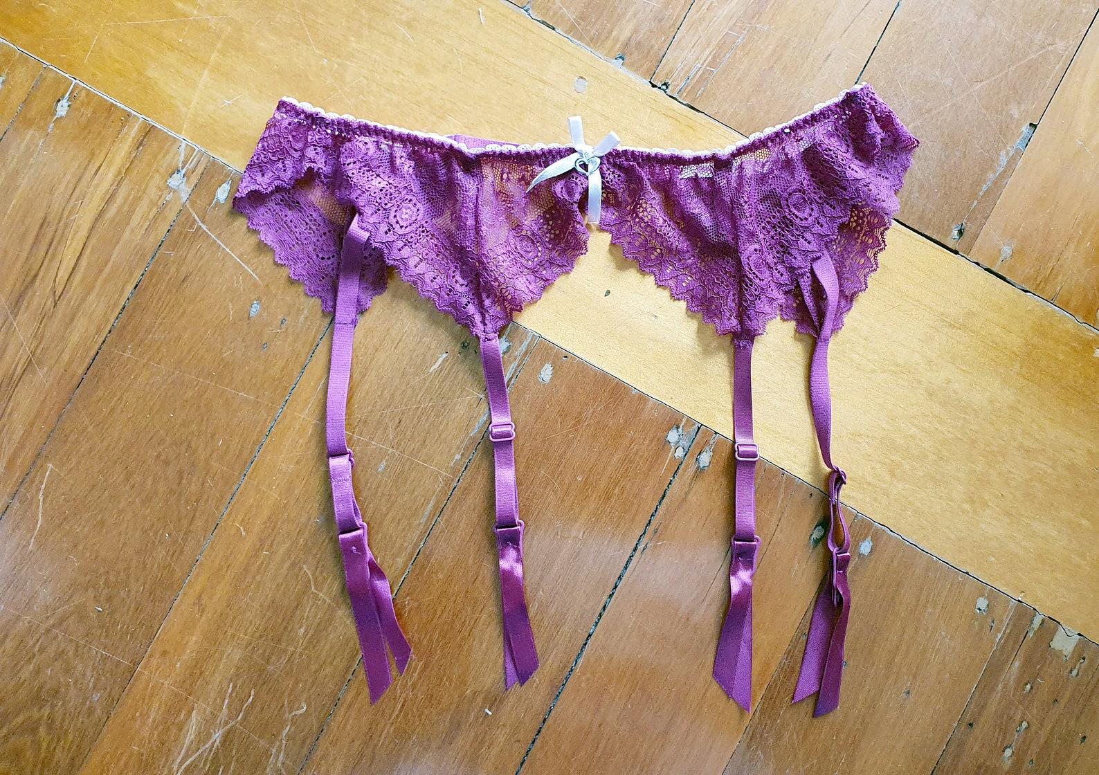 1990s Purple Classy Lace Garter Belt With 4 Clips Etsy
