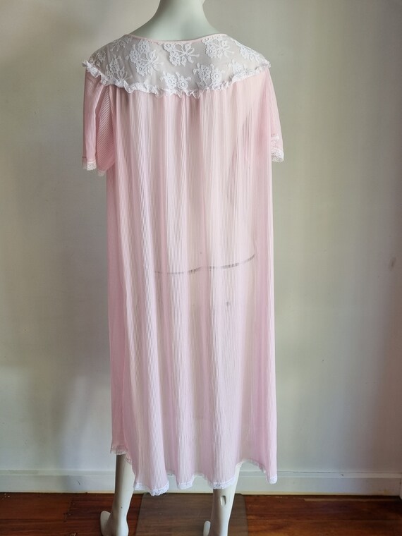 Ture Vintage Perlon Sheer Shell Pink Negligee Diamant… - Gem