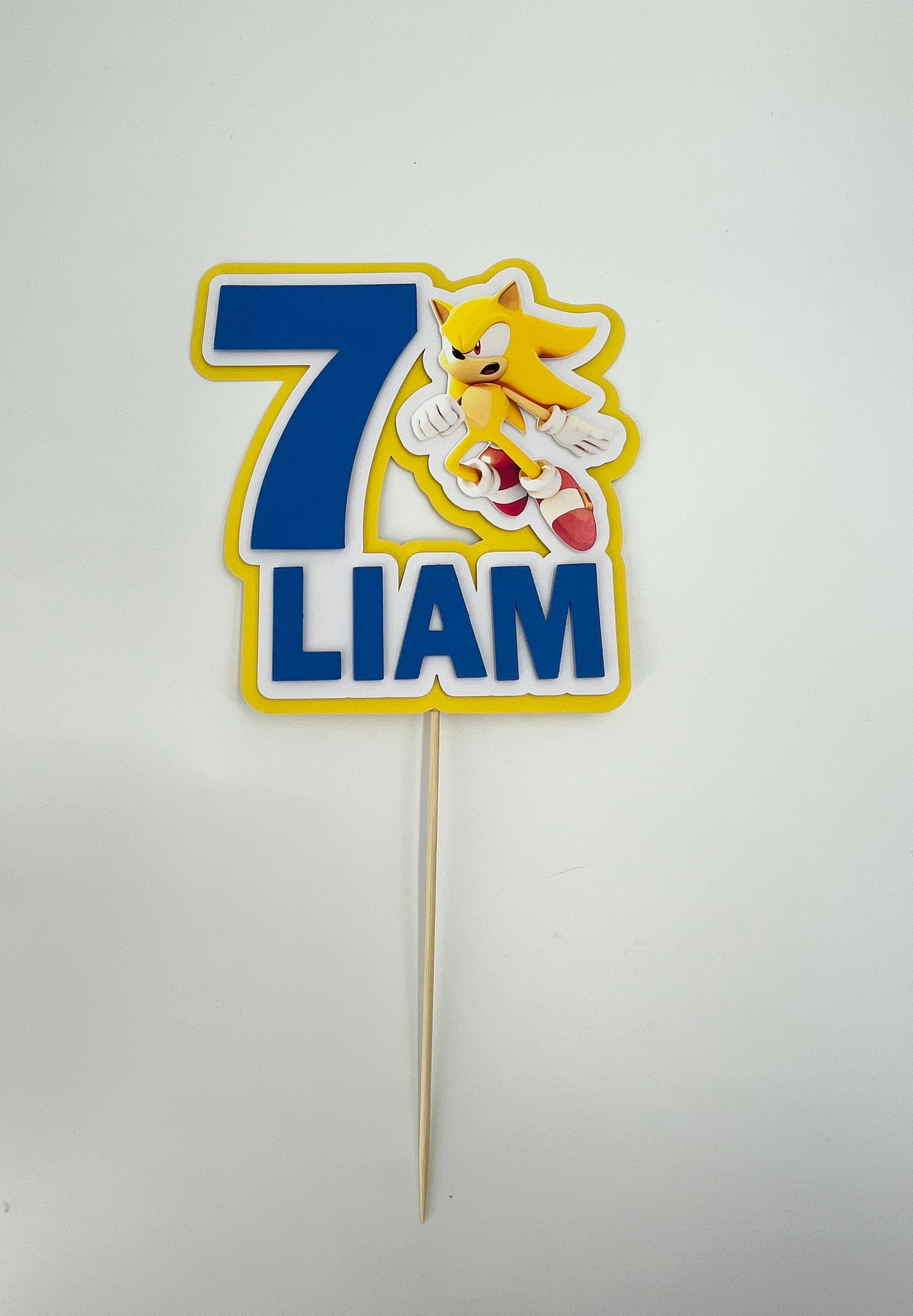 Super Sonic Cake Topper Customizable With Personalization Etsy