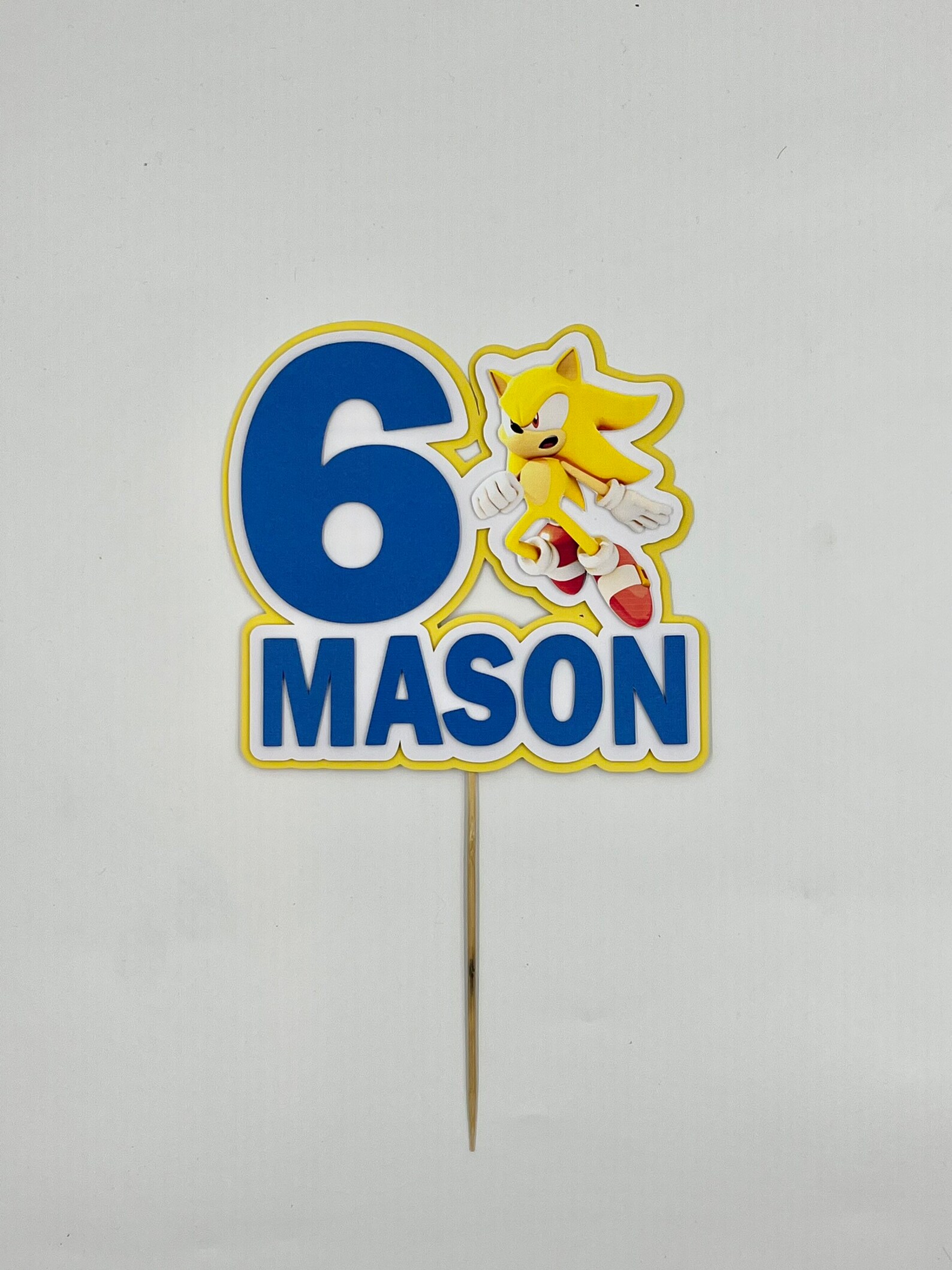 Super Sonic Cake Topper Customizable With Personalization Etsy