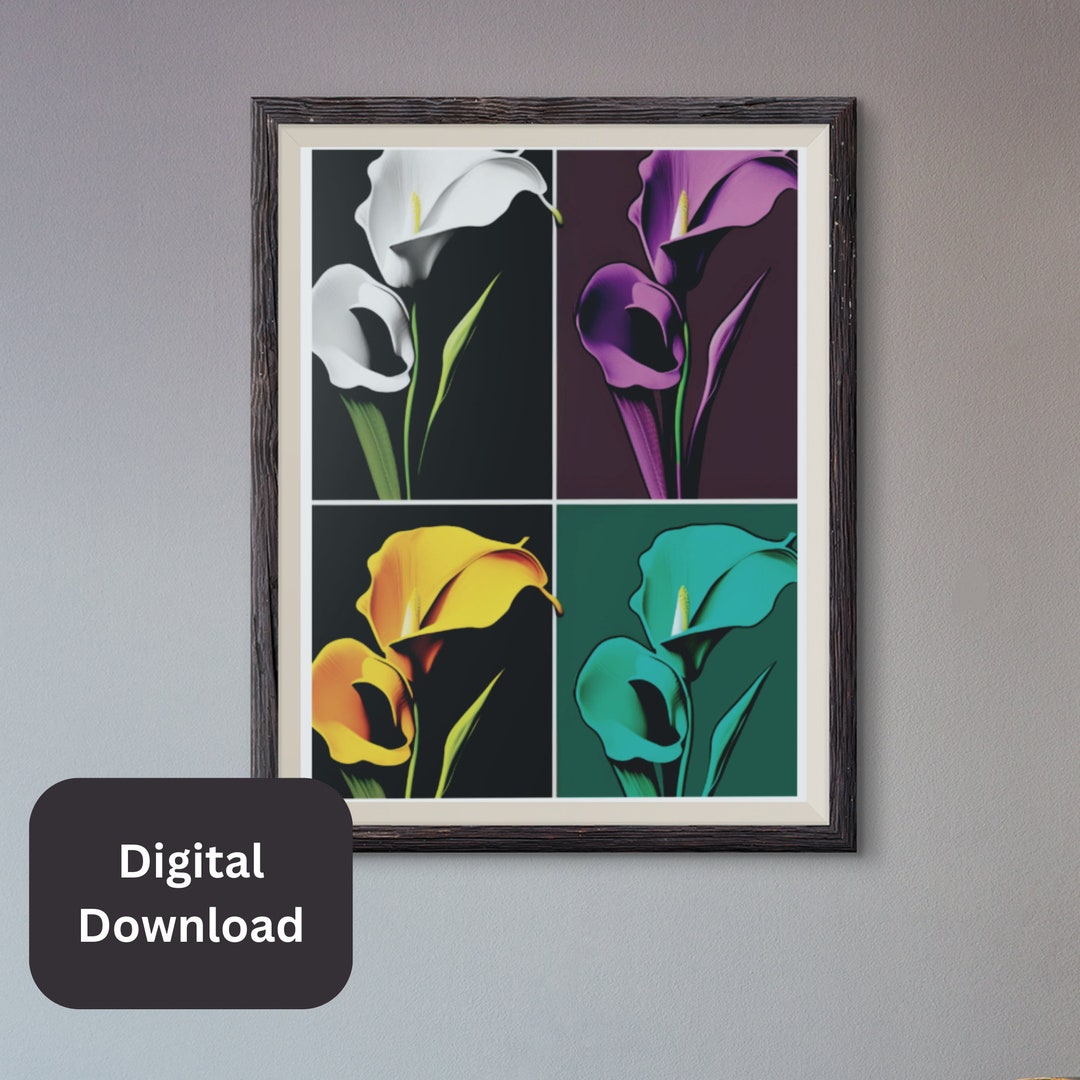 Calla Lily in the Style of Andy Warhol Digital Print Art - Etsy