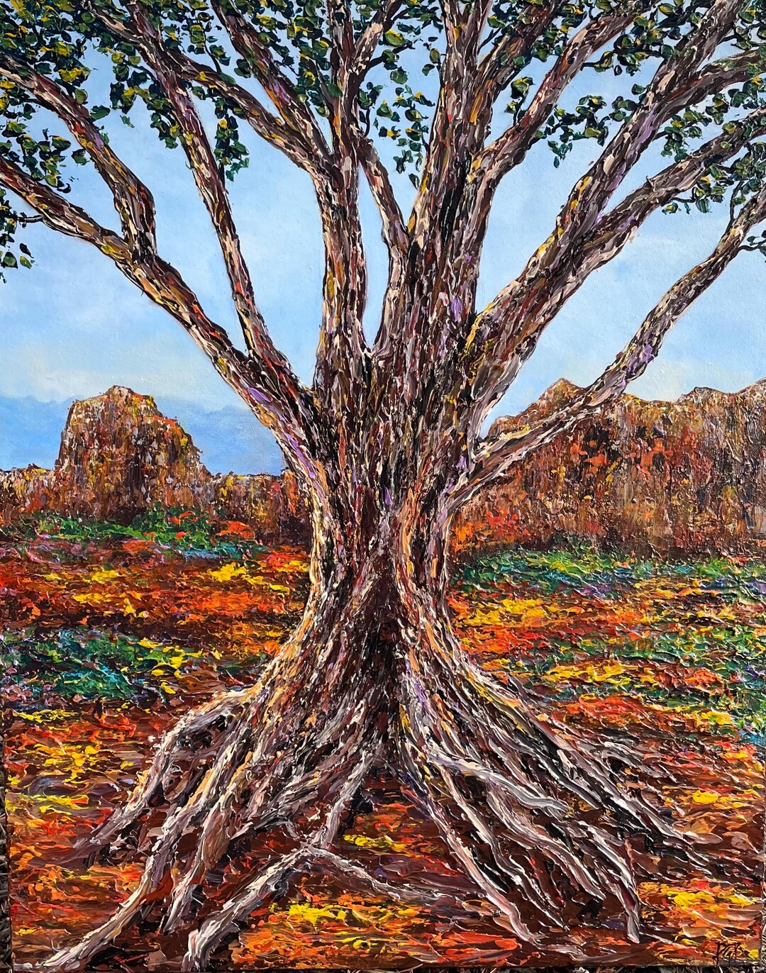Utah Juniper Tree Painting – Original 30x24 Southwest Landscape Wall ...