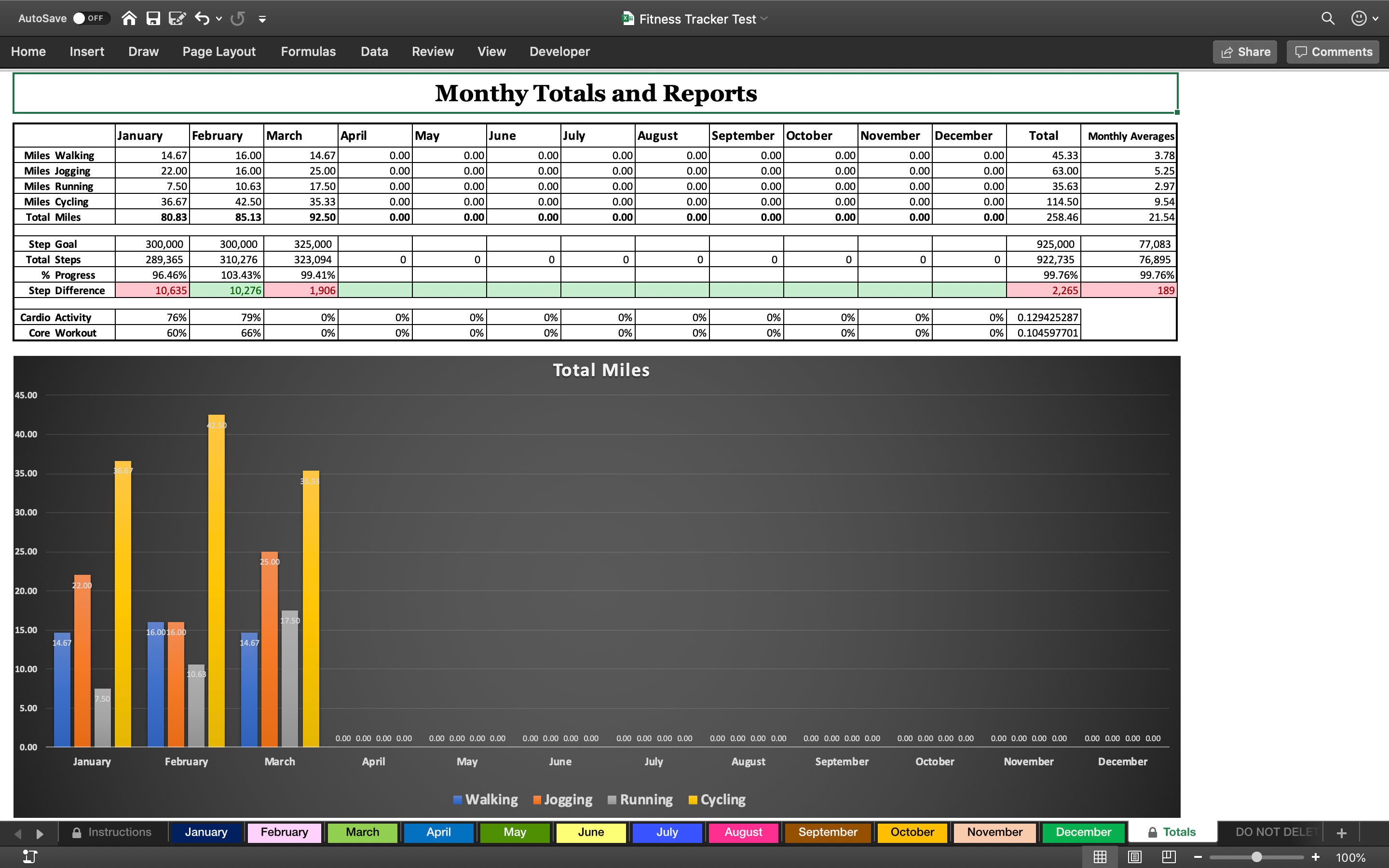 Fitness Planner - Excel Template - Printable PDF - Etsy