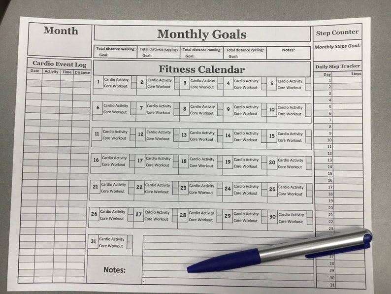 Fitness Planner - Excel Template - Printable PDF - Etsy