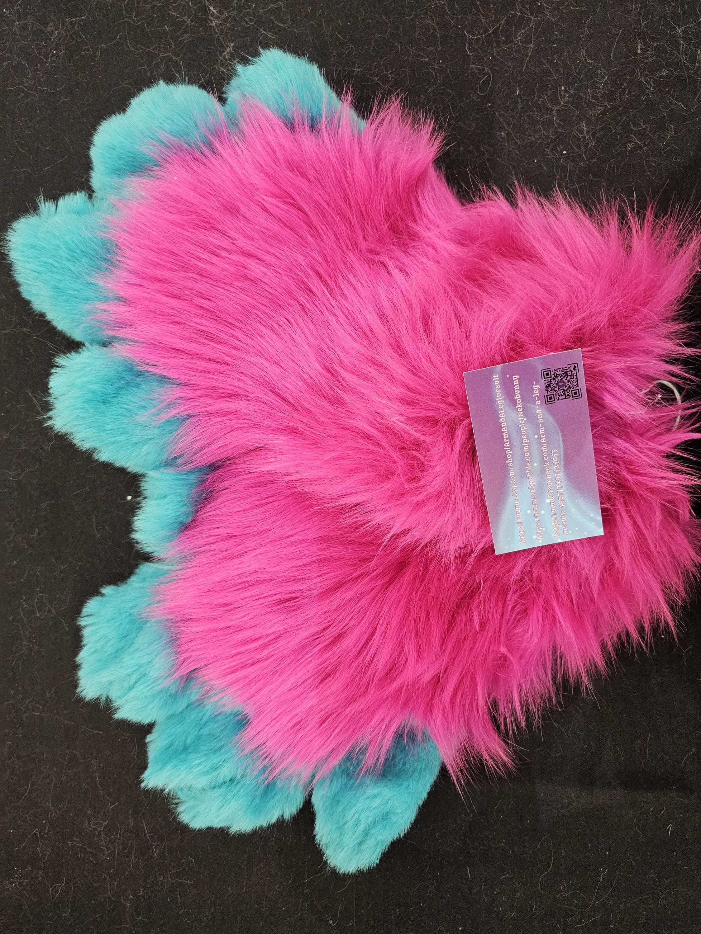 Fursuit Paws: Pink & Teal, Unlined - Etsy