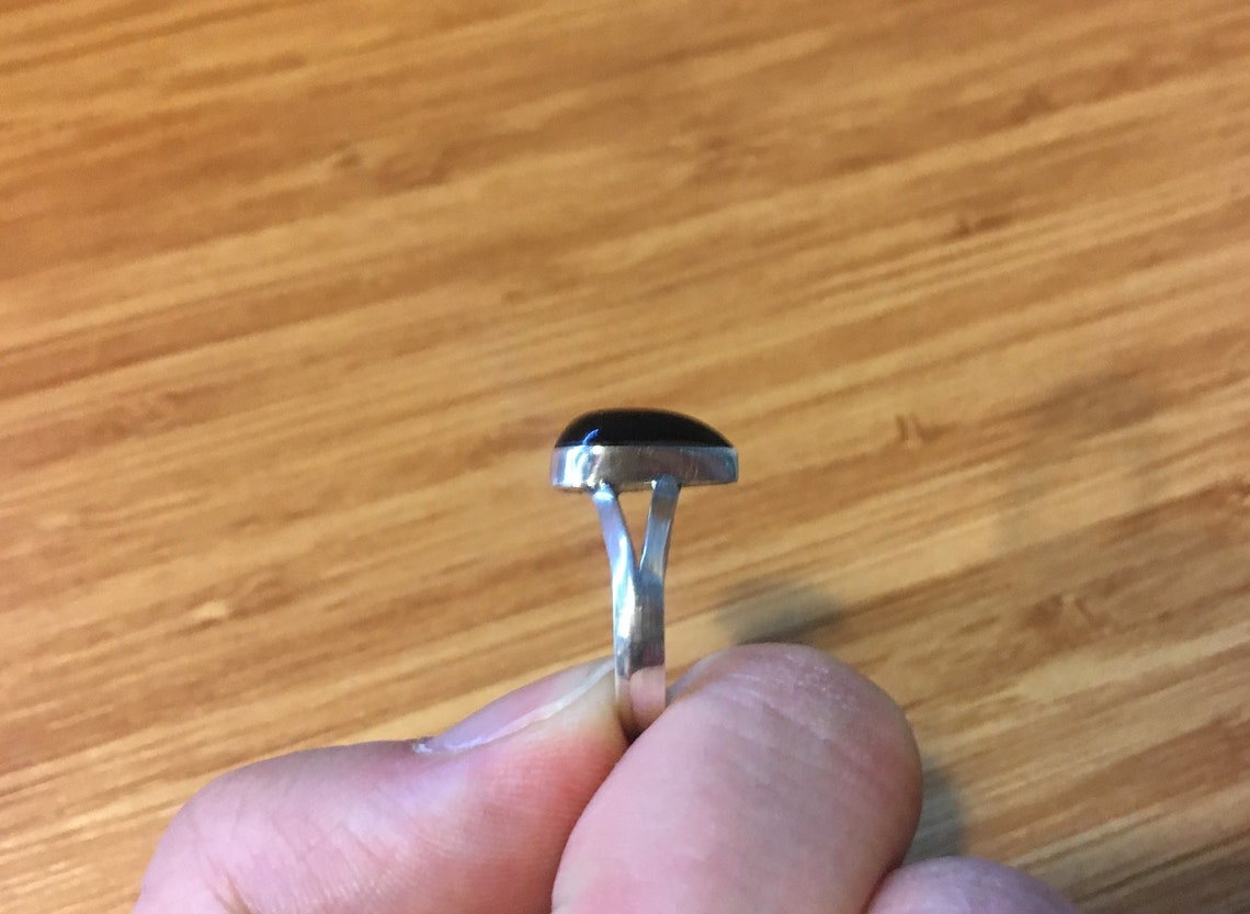 Natura Black Jet Stone Women Ring Black Stone Gothic Ring | Etsy