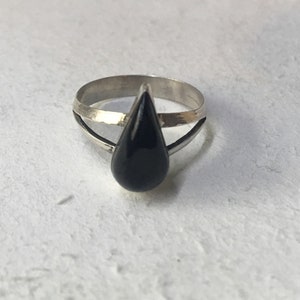 Natura Black Jet Stone Women Ring Black Stone Gothic Ring - Etsy