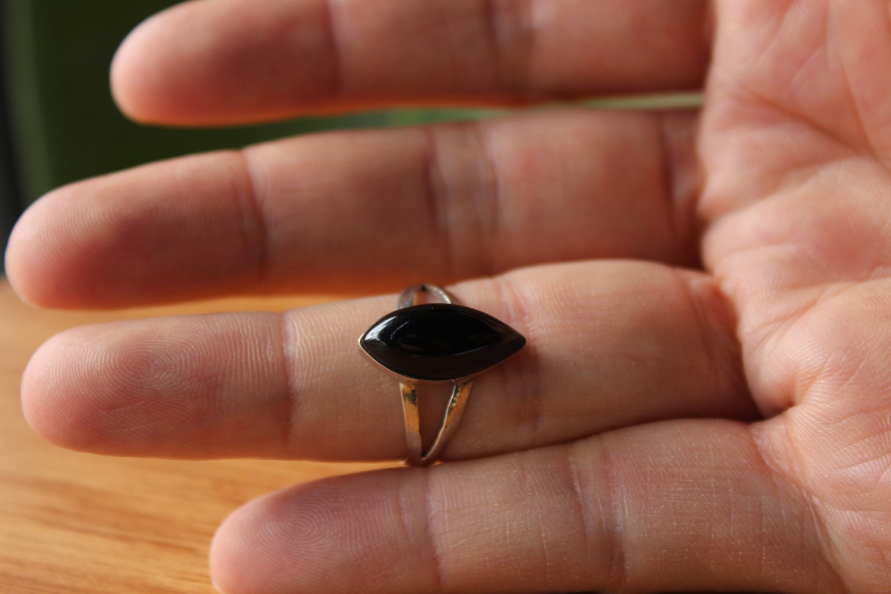Gothic Silver Ring Jet Stone Vintage Ring Black Stone 925k - Etsy