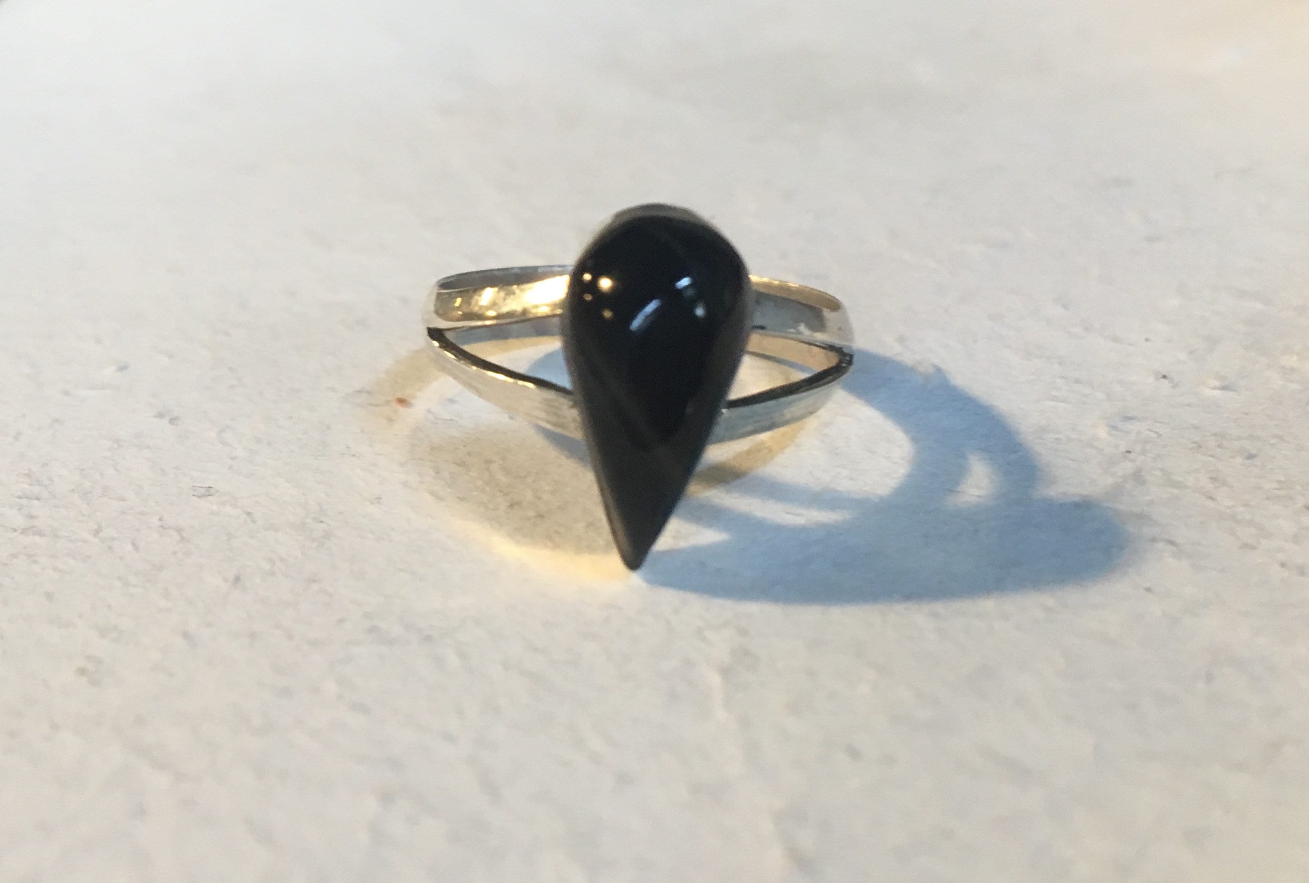 Natura Black Jet Stone Women Ring Black Stone Gothic Ring | Etsy