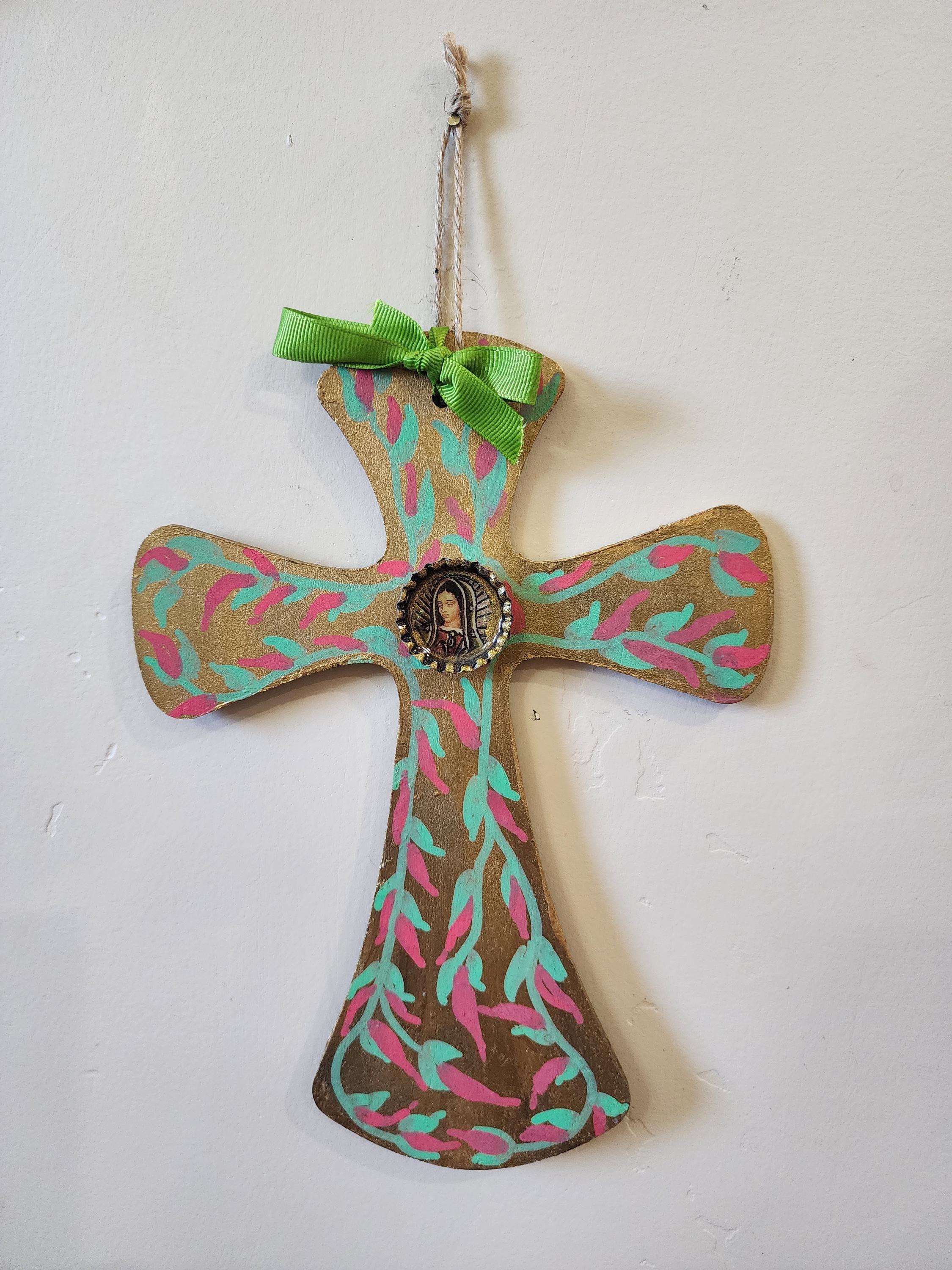 Guadalupe Chili Cross Catholic Wall Hanging Decor Crosses Shrine Made ...